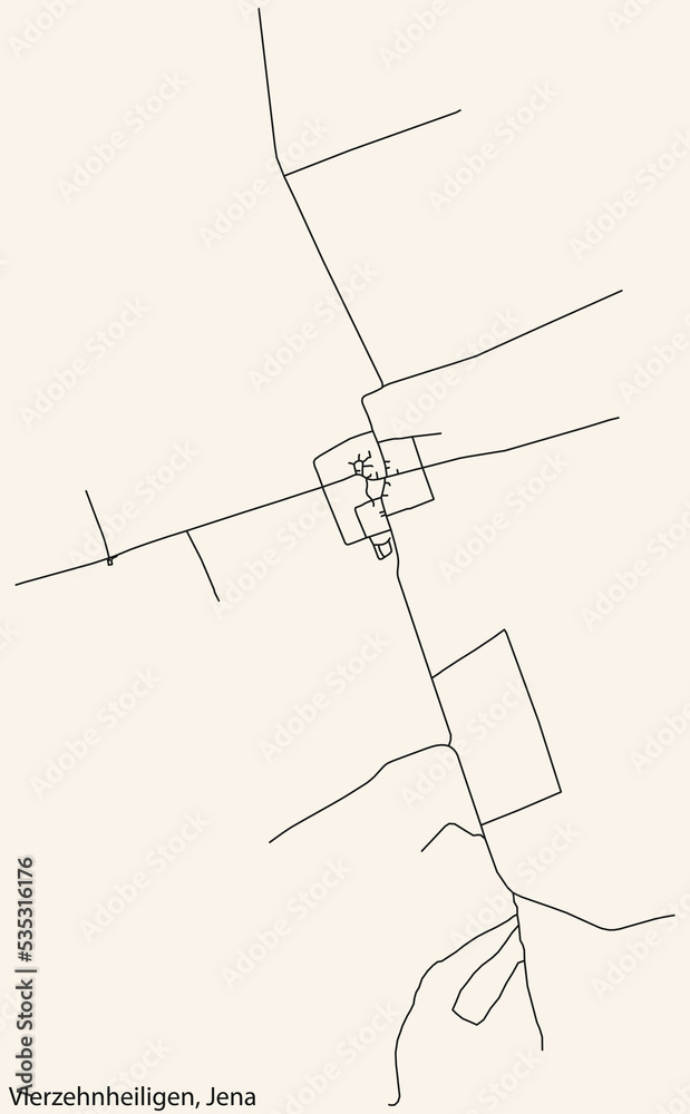 Detailed navigation black lines urban street roads map of the ...