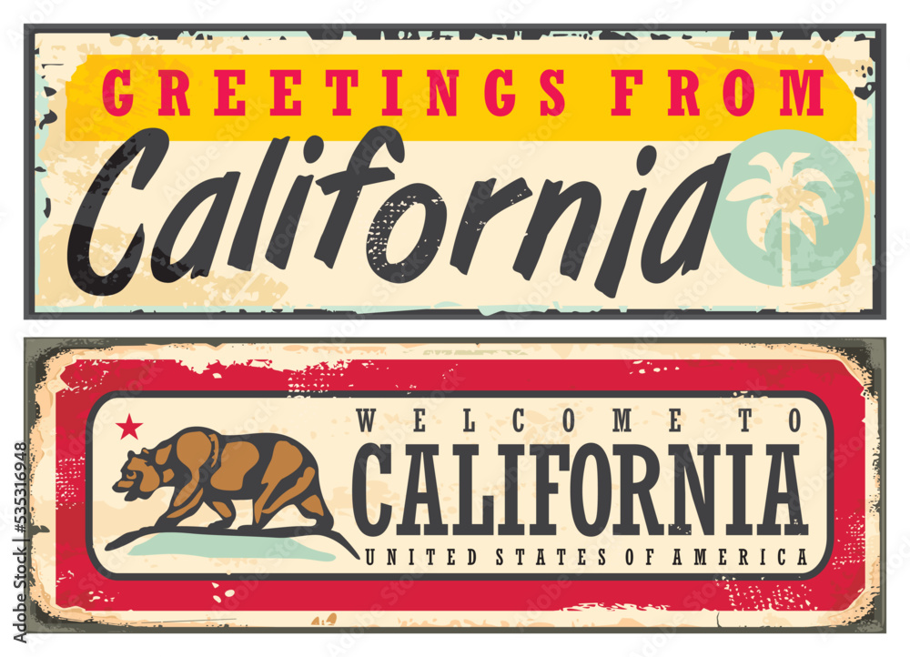 Vecteur Stock California retro style sign design with bear emblem and ...