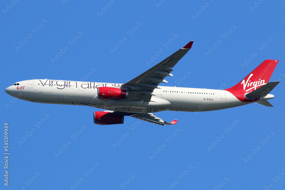Virgin Atlantic Airbus A330-300 airplane London Heathrow airport Stock ...