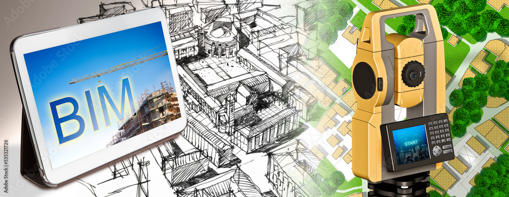 Planning a new city with BIM, Building Information Modeling system, a ...