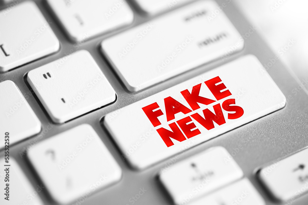 Fake News text button on keyboard, concept background Stock Photo ...