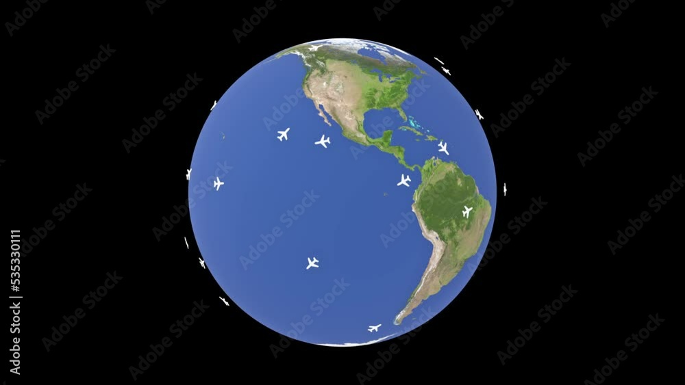 air traffic 3d globe representation, air space of the world. Can be ...