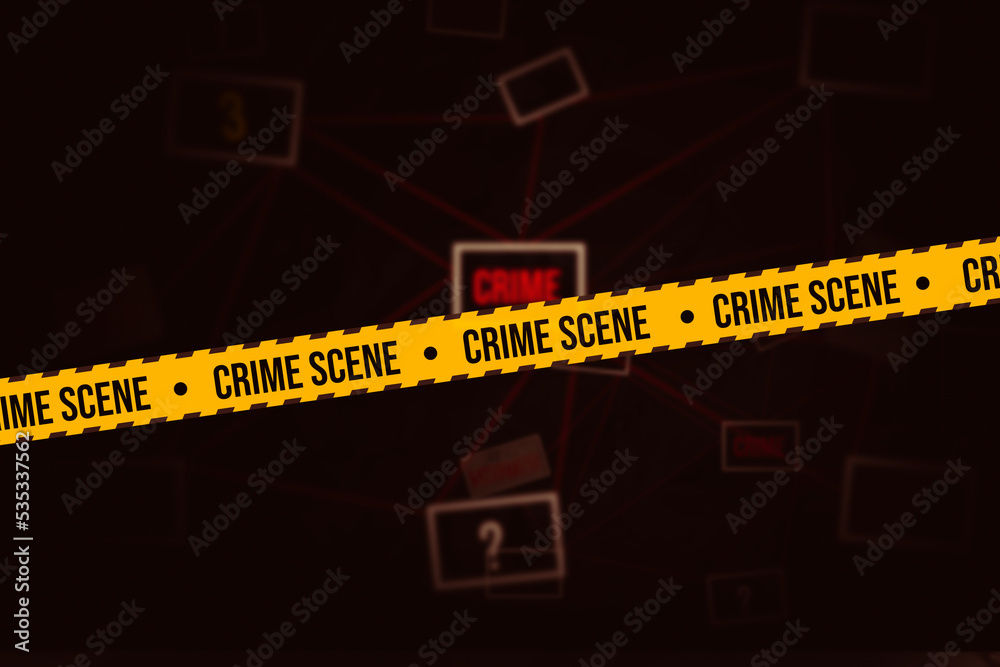 Crime concept background with alarming colors and blur backdrop. Crime ...