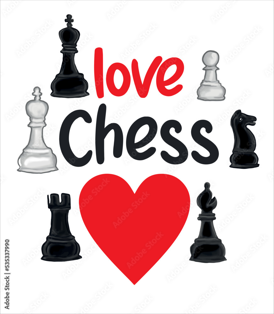 chess love, Vector Set of Black Sketch Chess Pieces. Full Chess Figures ...