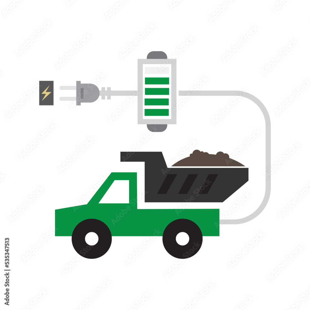 electric industrial vehicle. Eco truck with renewable energy source ...