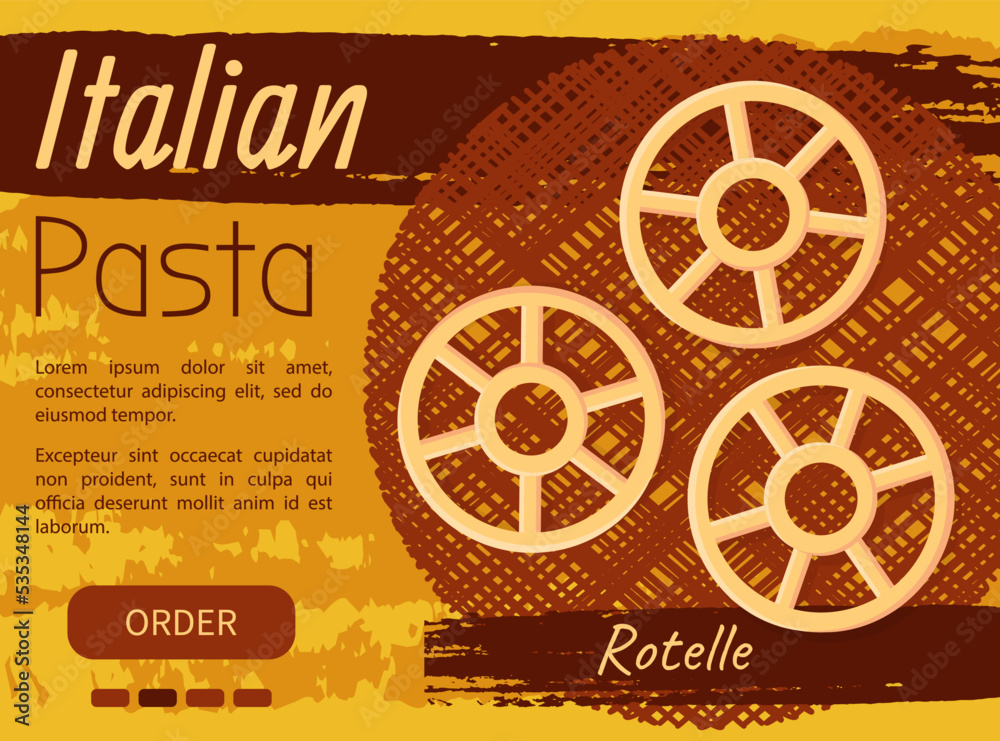 Italian national cuisine cafe banner. Design for store ad, restaurant ...