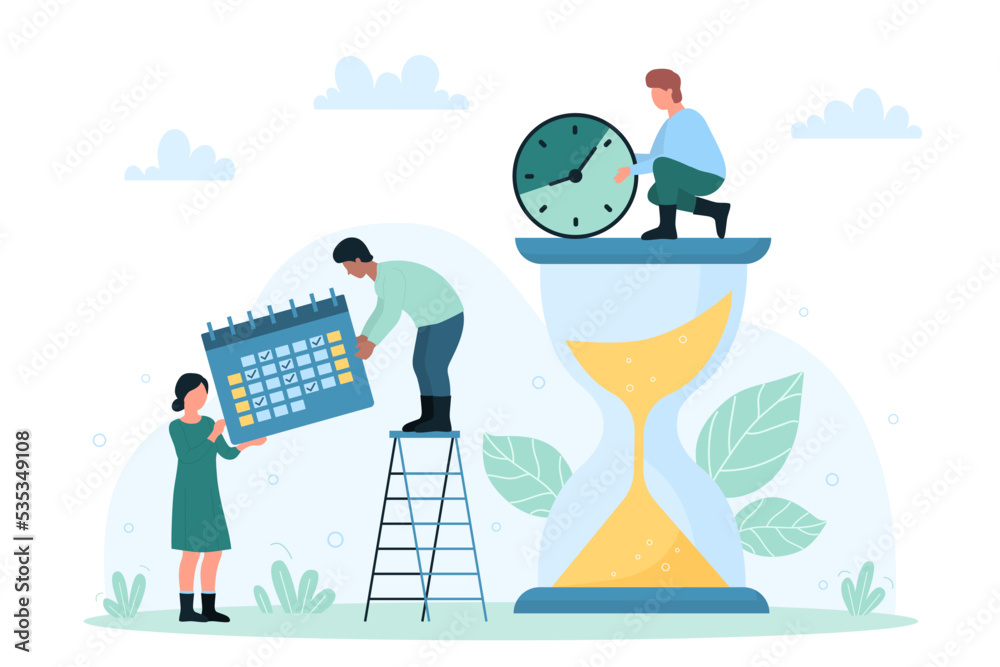 Time management and business plan organization vector illustration ...