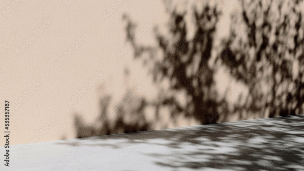 3D image of Concrete place background and beige plaster with nature ...