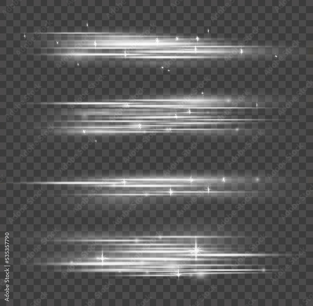 Particle motion effect. Magic of moving fast lines. White special ...