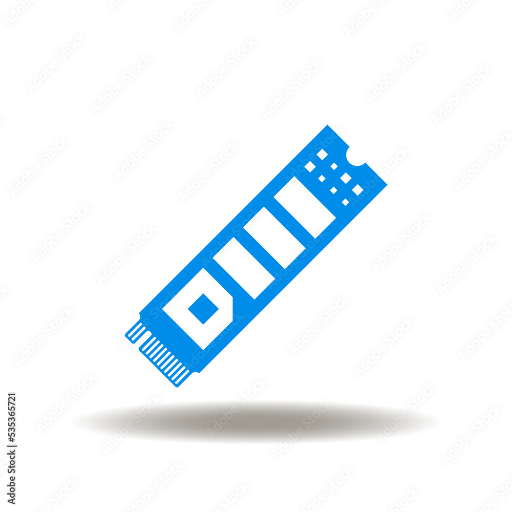 Vector illustration of SSD M.2 NVME disk format. Symbol of high speed ...
