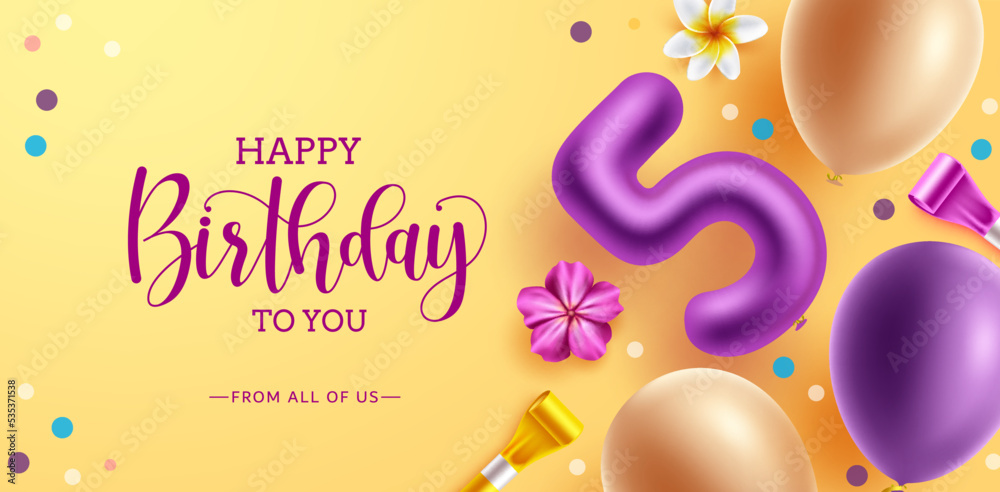 Birthday greeting vector background design. Happy birthday text with ...