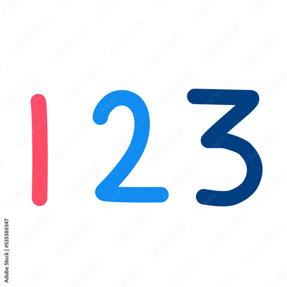 123 number Stock Vector | Adobe Stock