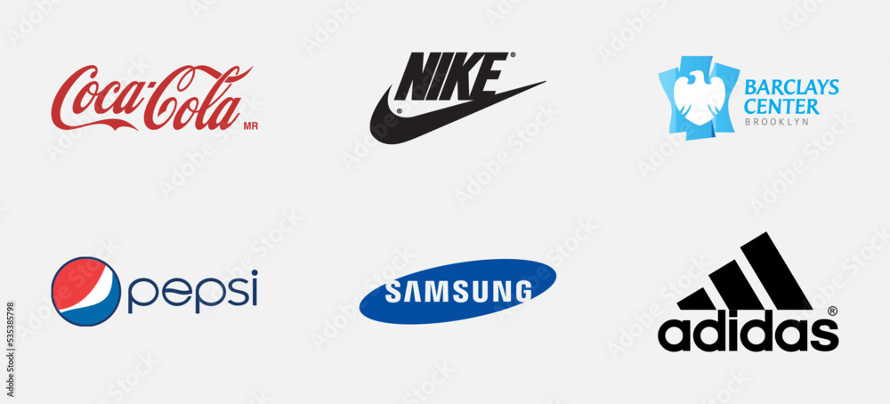 Vecteur Stock World Top Football Sponsors logos. Coca Cola, Nike ...