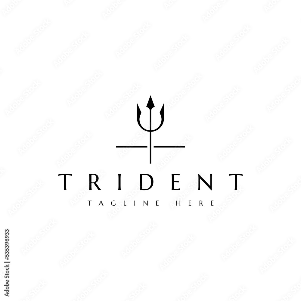 stylized trident logo design Stock Vector | Adobe Stock