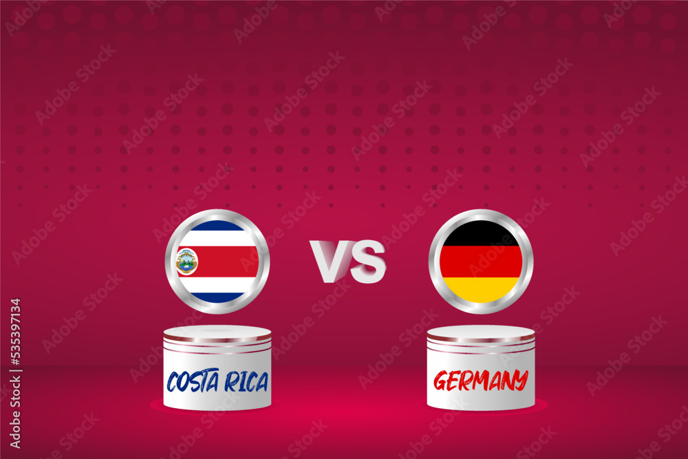 Country Flag Background Costa Rica vs Germany, 2022 world Football ...