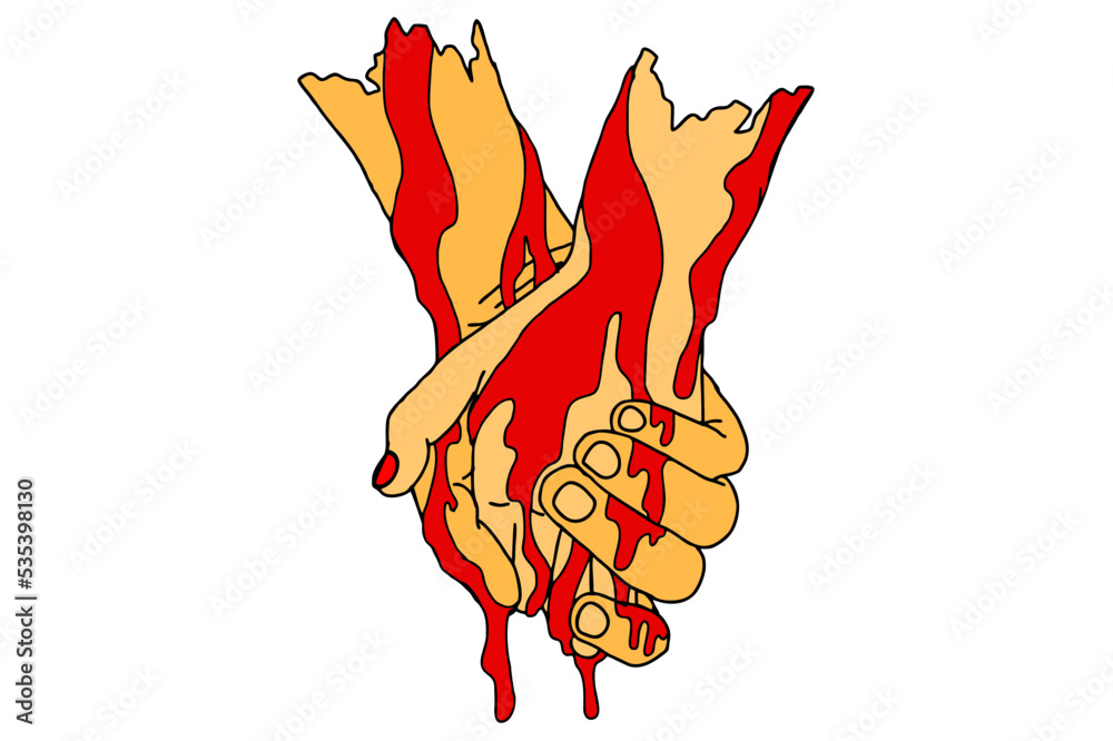 Bloody Hand Holding Stock Vector | Adobe Stock