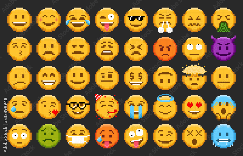 Pixel emoji wallpaper
