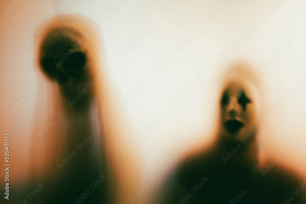 Shadowy figure behind glass - horror background Stock Photo | Adobe Stock