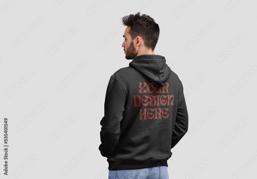 Man With a Hoodie Mockup Stock Template | Adobe Stock