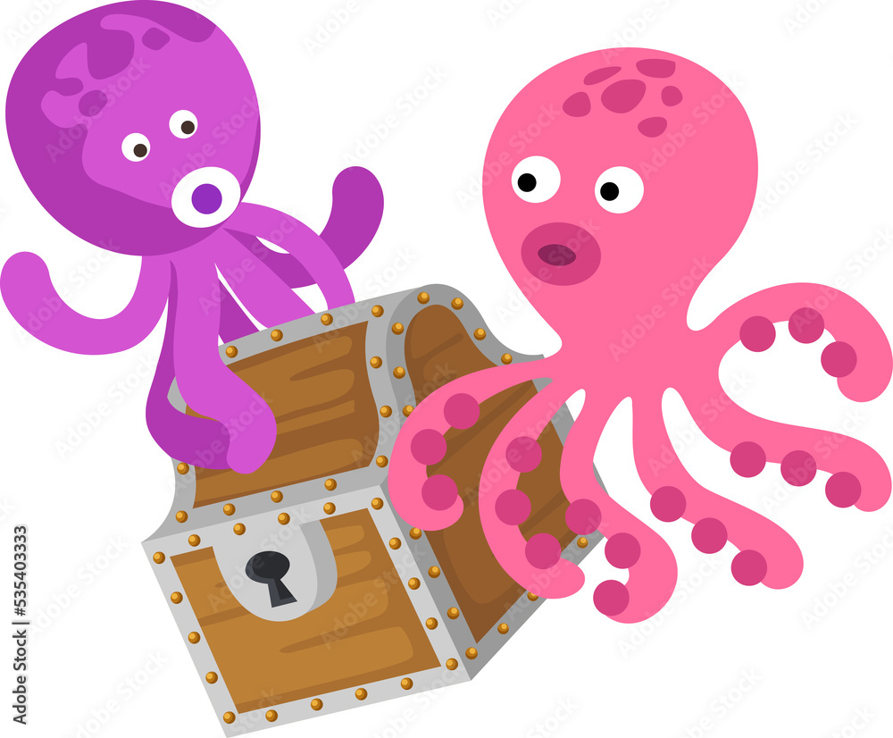 cartoon squid character Stock Illustration | Adobe Stock