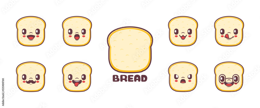 bread cartoon. food vector illustration Stock Vector | Adobe Stock
