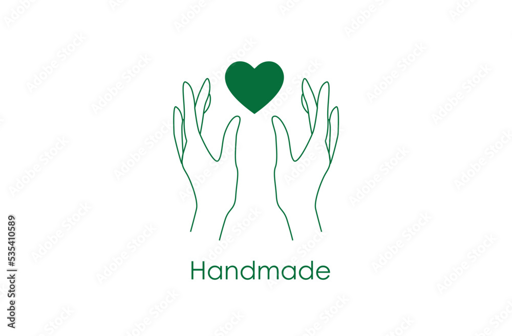 handmade sign line art vector illustration Stock Vector | Adobe Stock