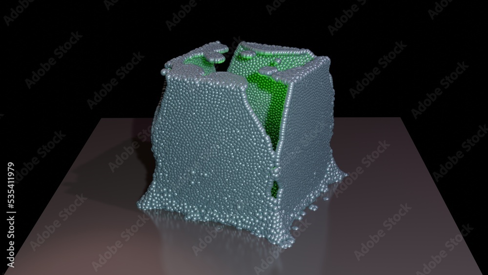 Programmable matter forming a cube. Claytronics , catoms. Cluster of ...