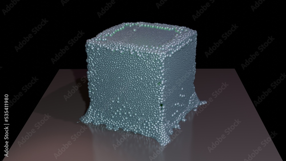 Programmable Matter Forming A Cube Claytronics Catoms Cluster Of Spheres Transforming Into
