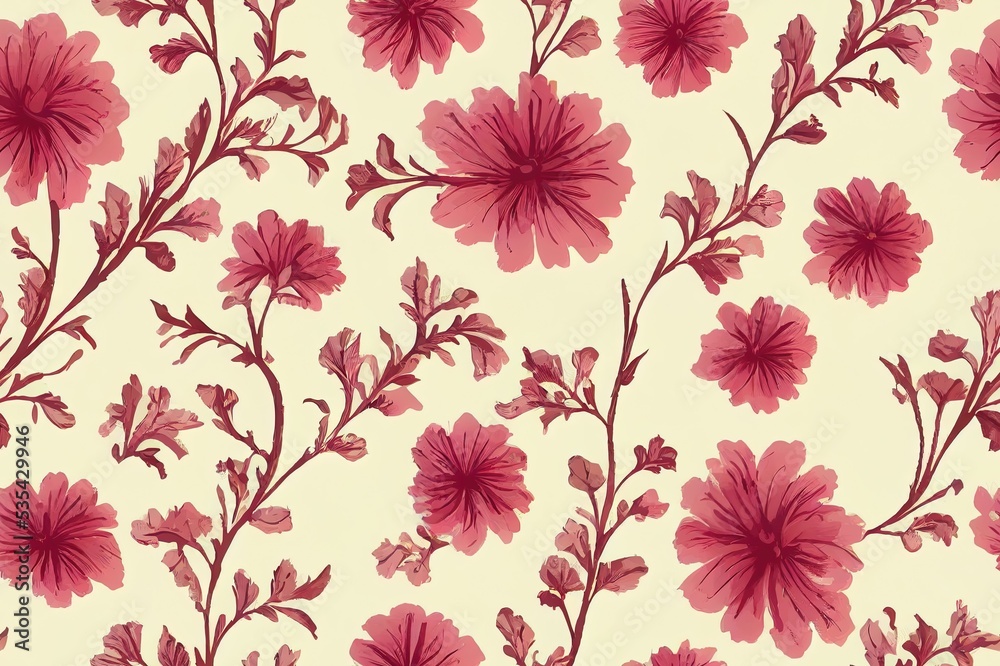 ภาพประกอบสต็อก Floral vintage seamless pattern for retro wallpapers ...