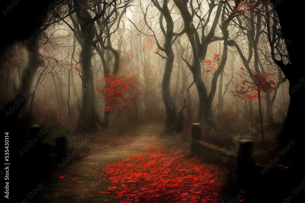 Fairy Mysterious Forest. Mystical atmosphere. Paranormal another world ...