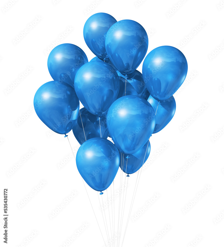 Blue air balloons on a transparent background Stock Illustration ...