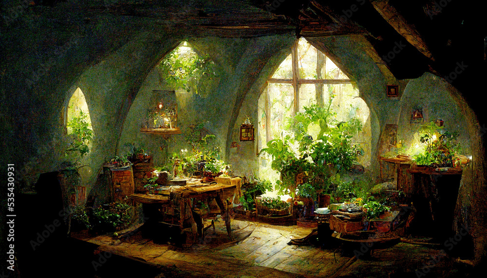 Light through window of fantasy fairy tale fantasy room Stock ...