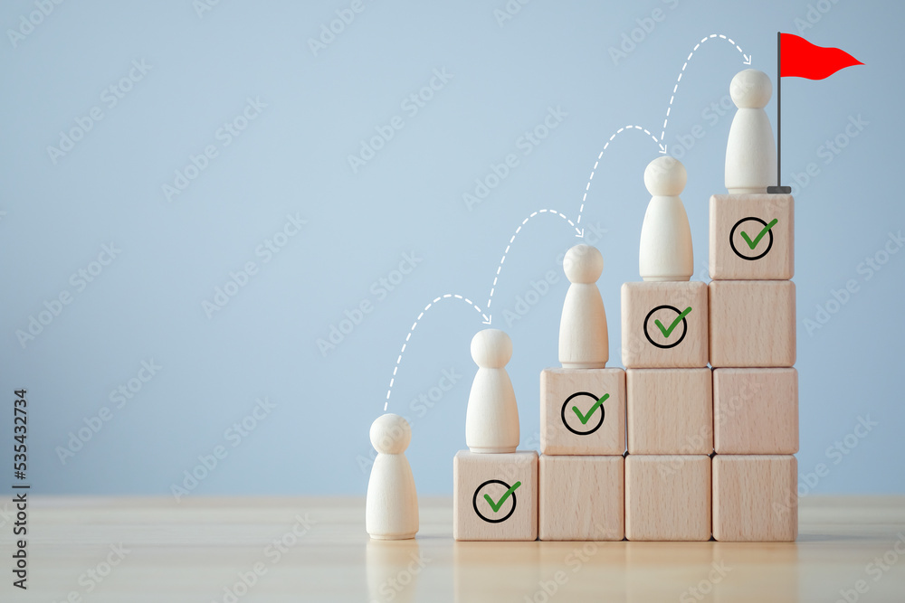 Goals achievement and business success. Human improvement. Personal ...