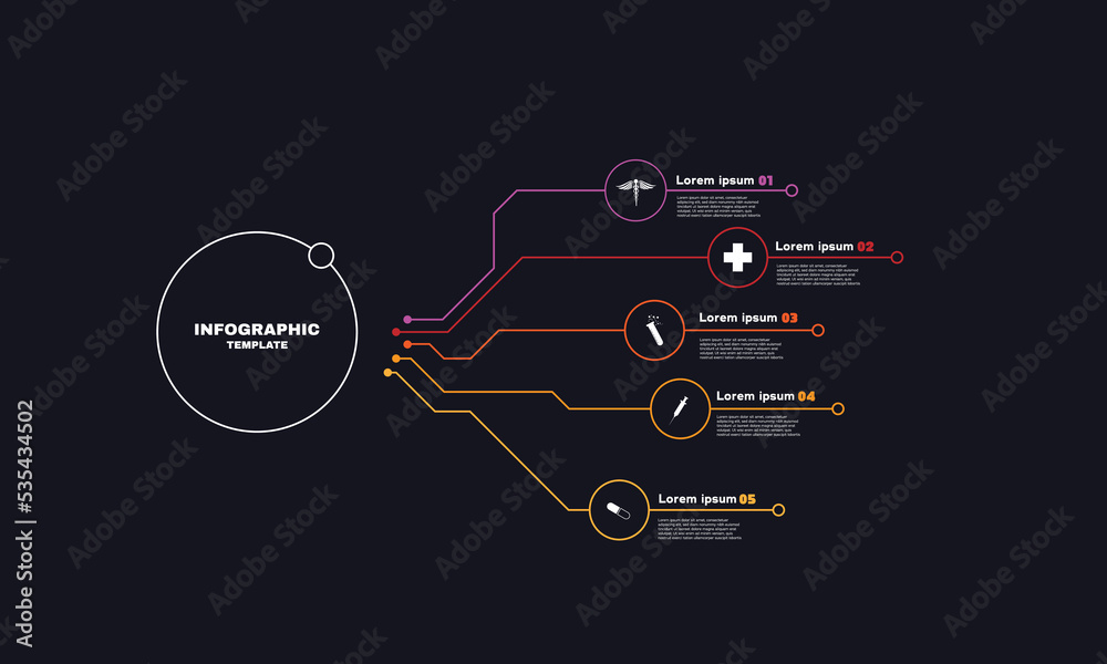 Medical information display Process chart Abstract element of the ...