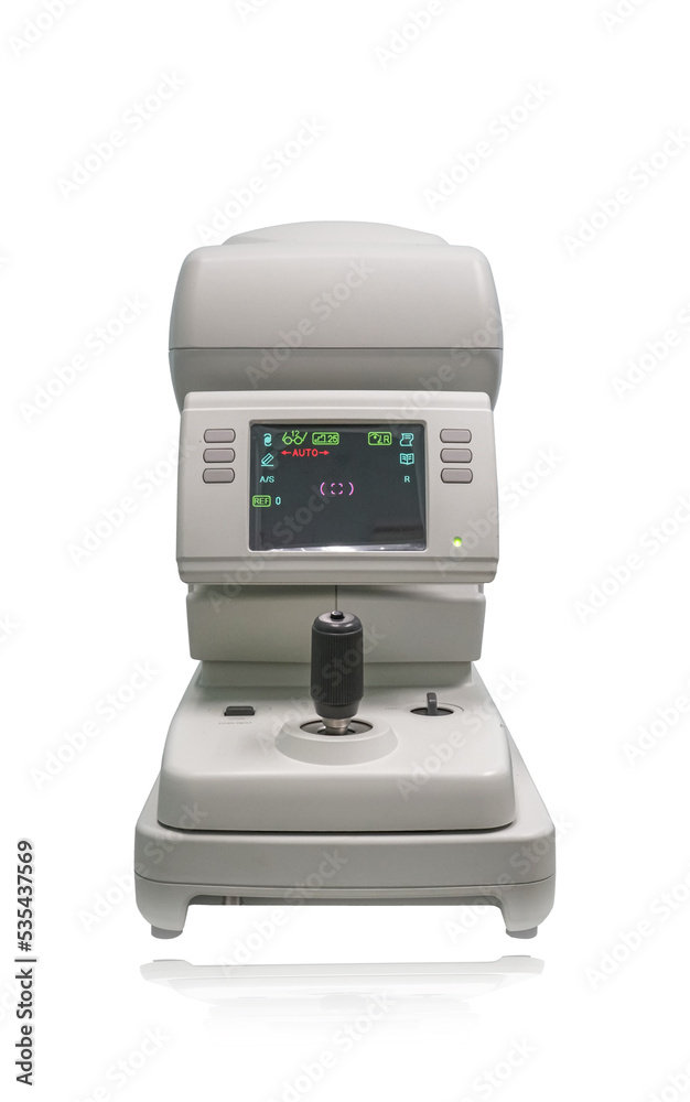 Automatic refractometer,Closeup of modern auto refractometer in optical ...