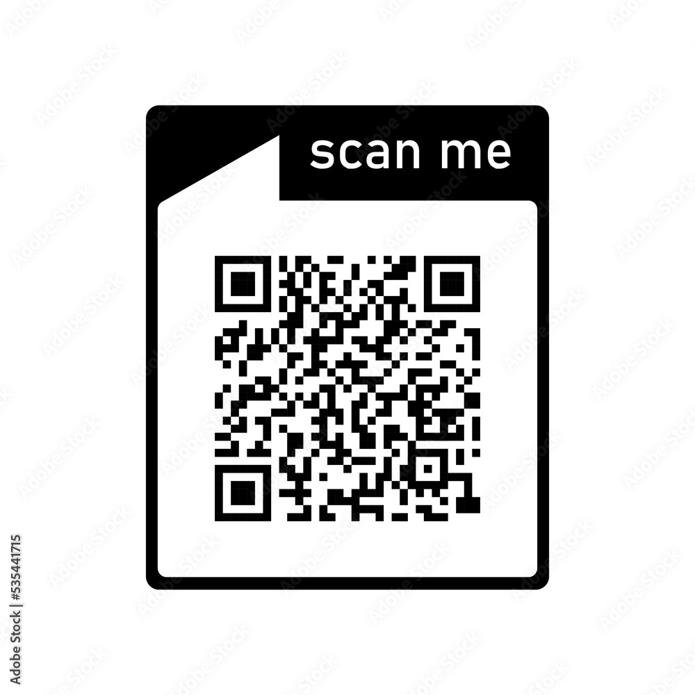 Scan me icon with Qr code for smartphone isolated on transparent ...