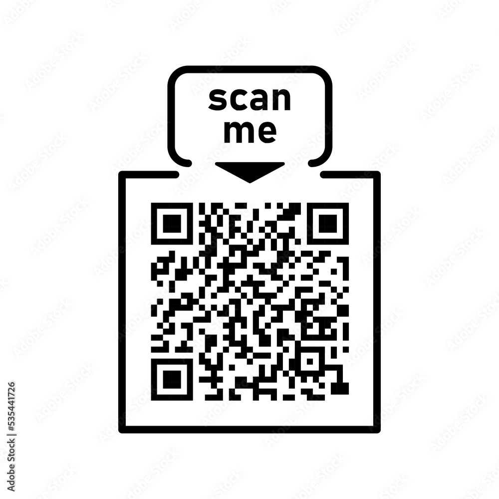 Scan me icon with Qr code for smartphone isolated on white background ...