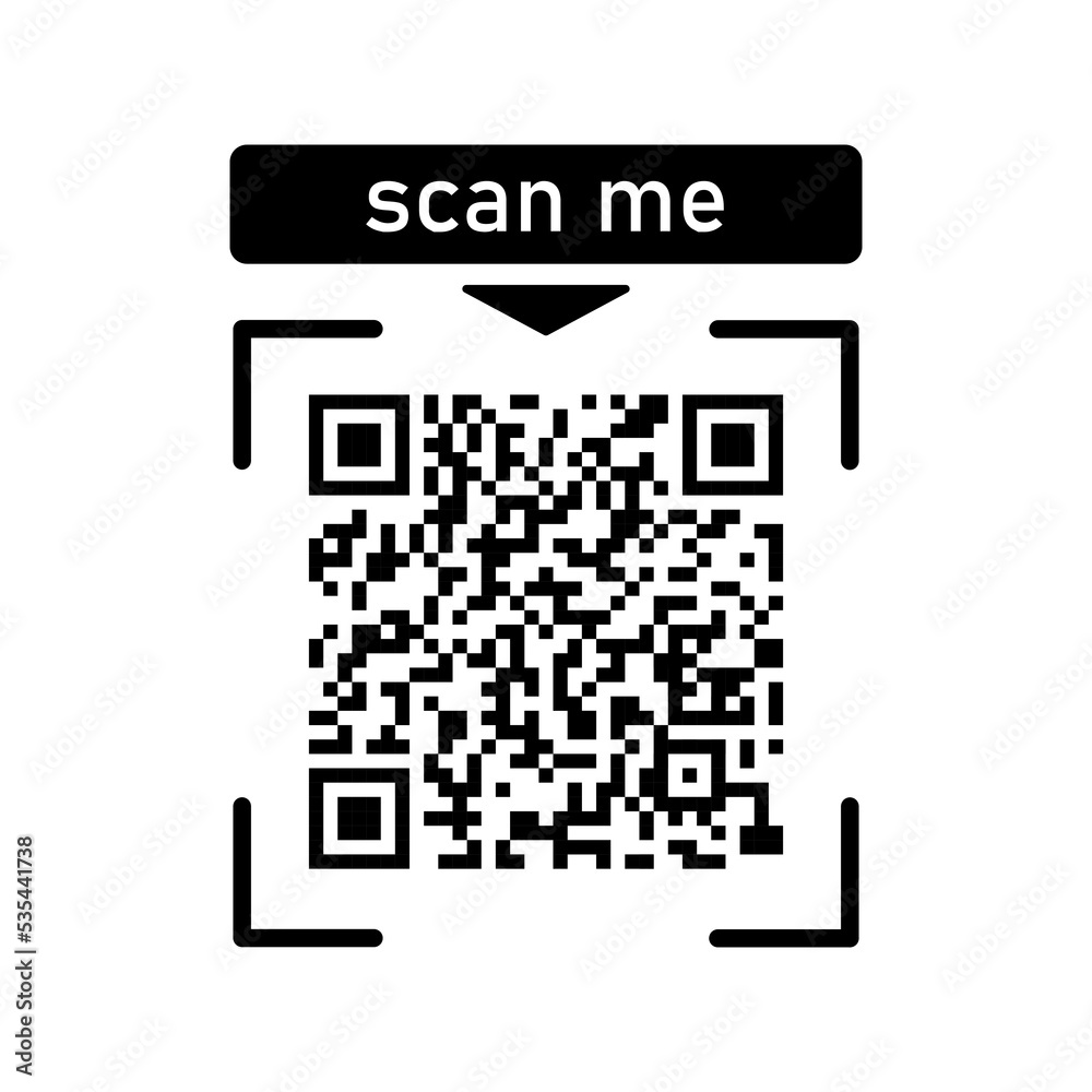 Scan me icon with Qr code for smartphone isolated on transparent ...