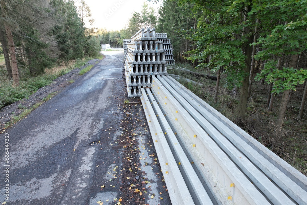 piles of Roadside barriers are used to protect traffic from roadside ...