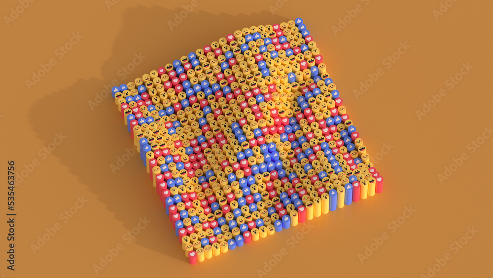Group of emojis isometric 3D render illustration Stock Illustration ...