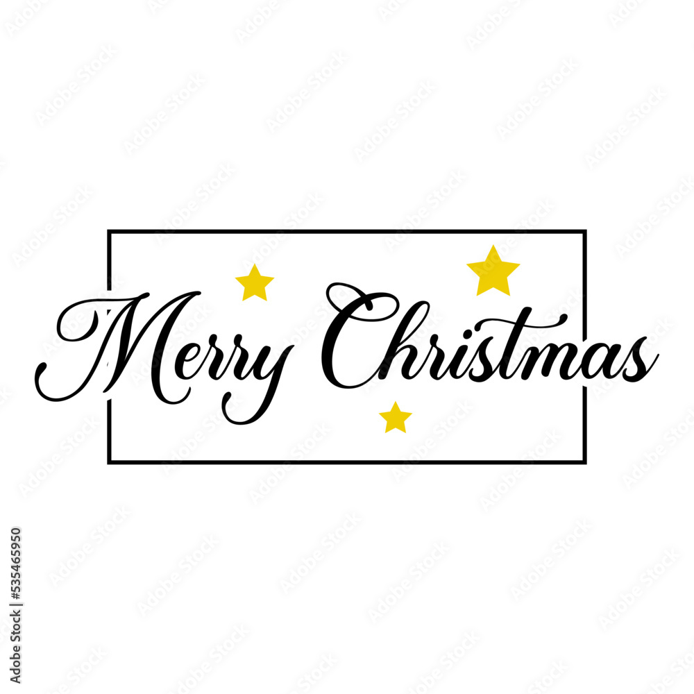 Banner con frase Merry Christmas manuscrito en cuadrado lineal aislado ... Banner con frase Merry Christmas manuscrito en cuadrado lineal aislado ...