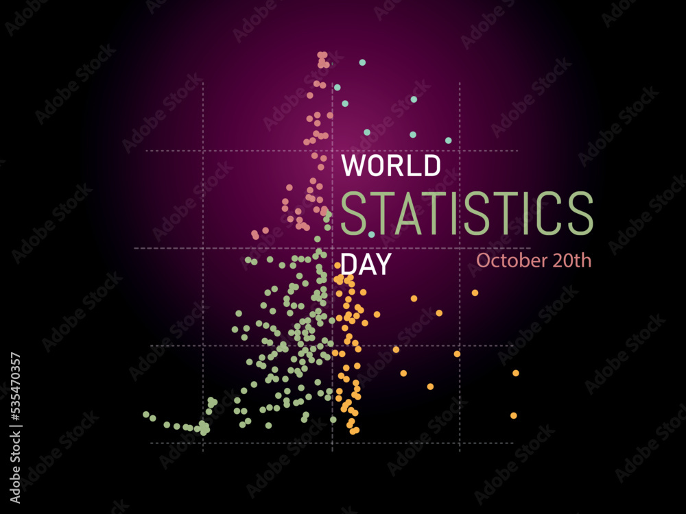 World Statistics Day October 20th. Scatter diagram ,colored dots on ...