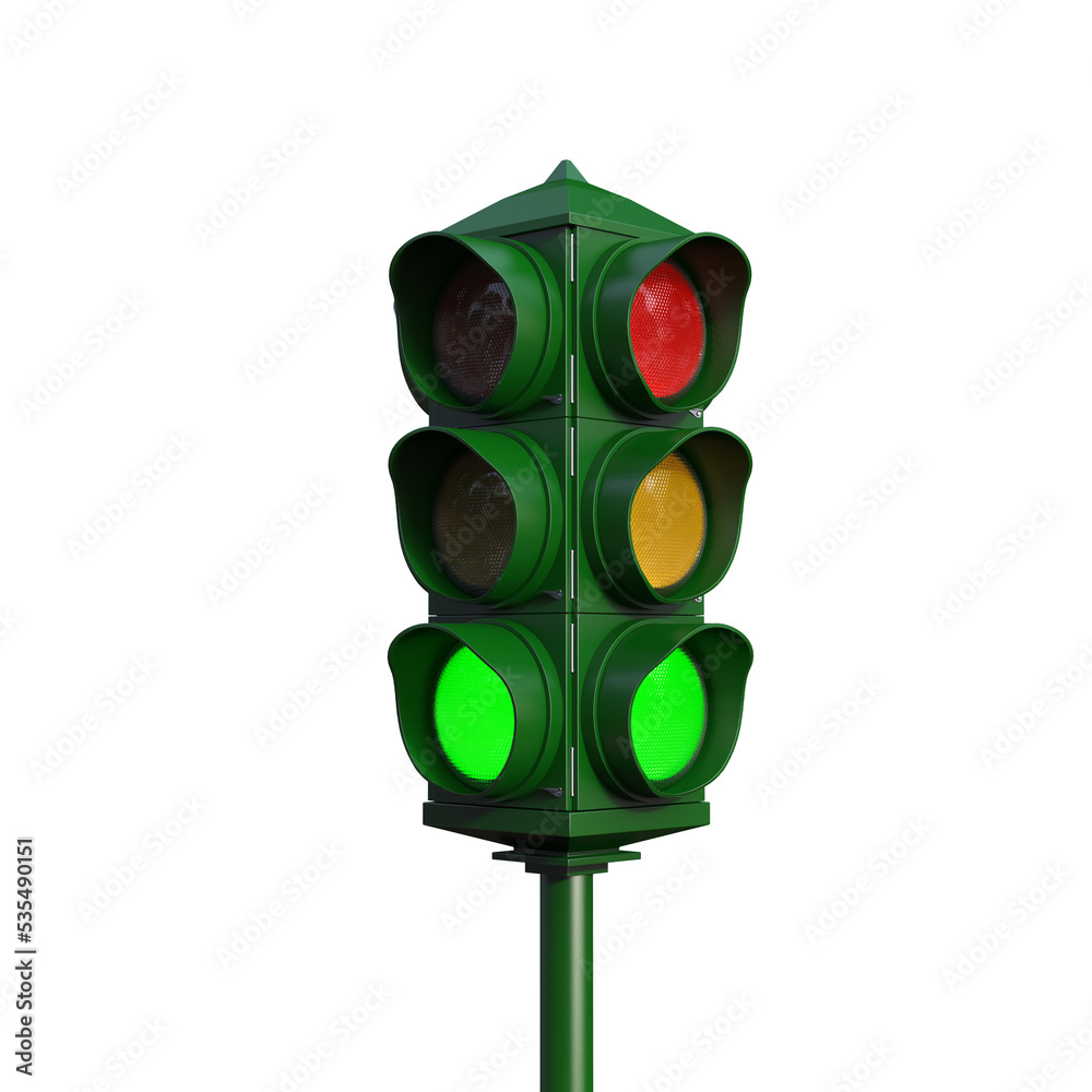 Vintage retro looking Traffic light semaphore isolated on transparent ...