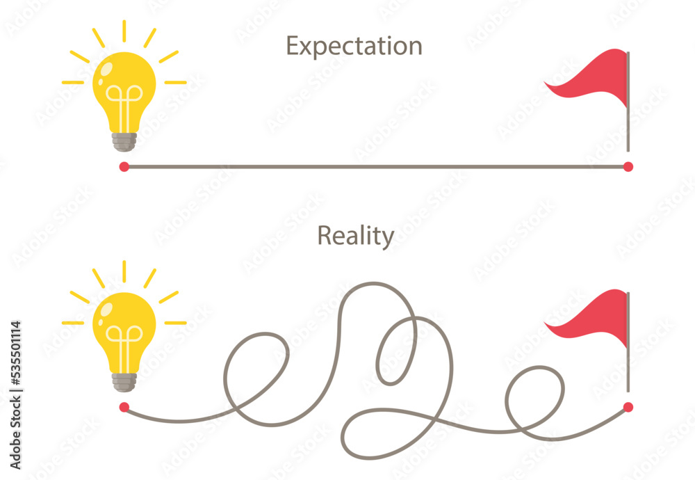 Expectation vs real life Stock Vector | Adobe Stock