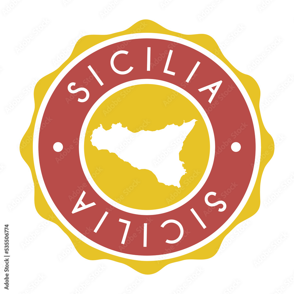 Sicily, Italy Badge Map Vector Seal Vector Sign. National Symbol ...