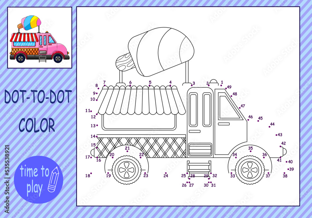Educational puzzle game for kids: number game. Automobile. Page ...