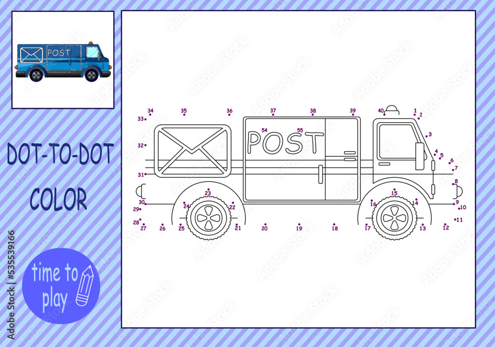 Educational puzzle game for kids: number game. Automobile. Page ...