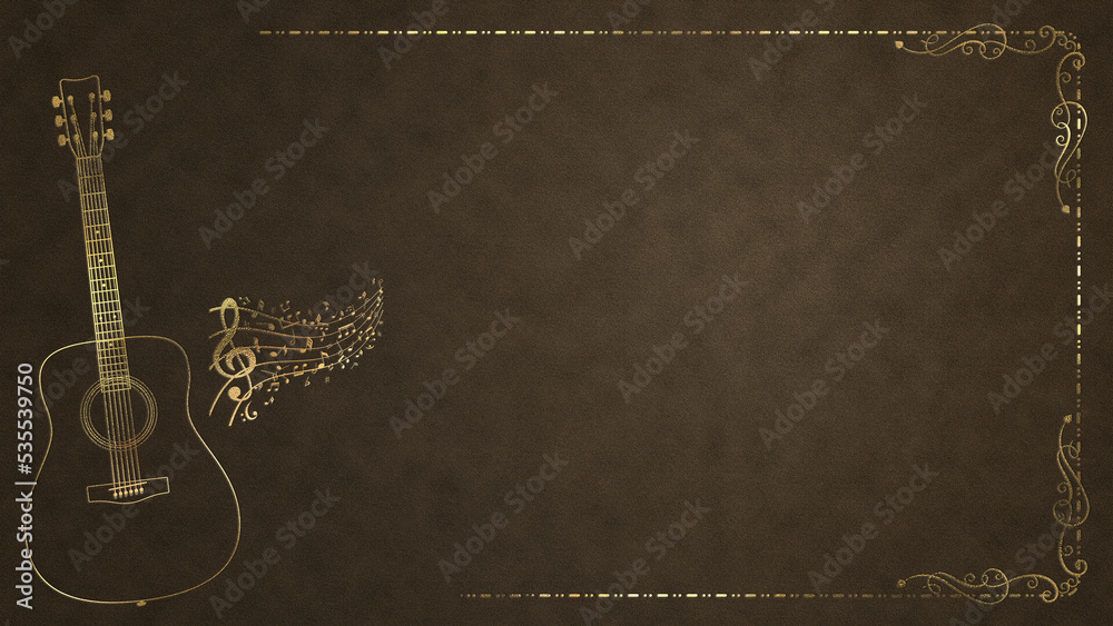 Guitar Song Musical Notes Vintage Background Letterhead Template ...