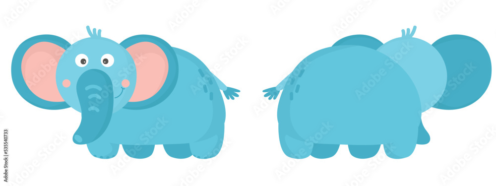 cartoon cute elephant. African animal. Cartoon character. kind elephant ...