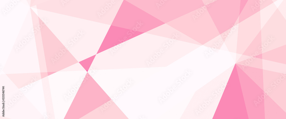 Pink blank banner template design of abstract triangles shapes in ...